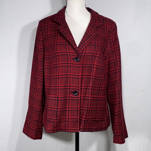 Talbots | Jackets & Coats | Talbots Petites Plaid Wool Blend Blazer ...